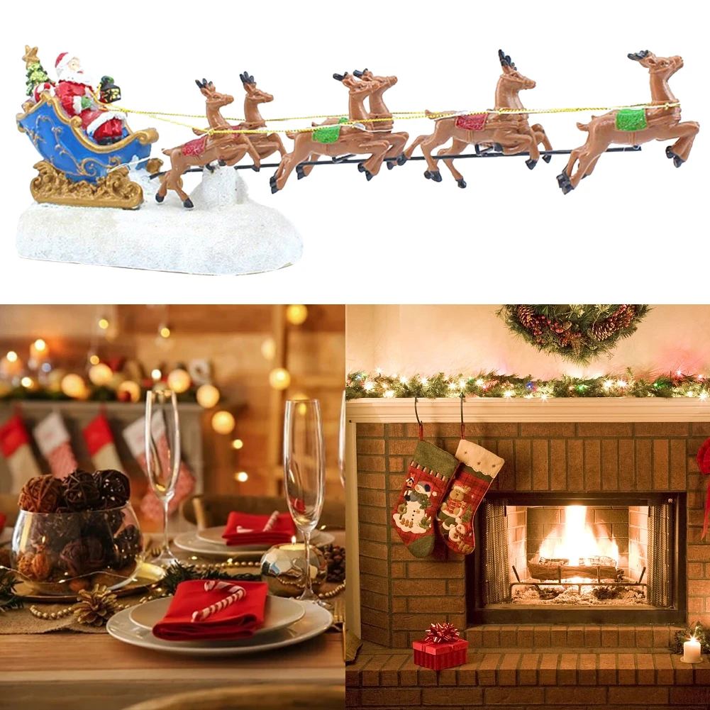 Santa-Sleigh-Reindeer-LED-Lights-Winter-Christmas-Santa-Sleigh-with ...