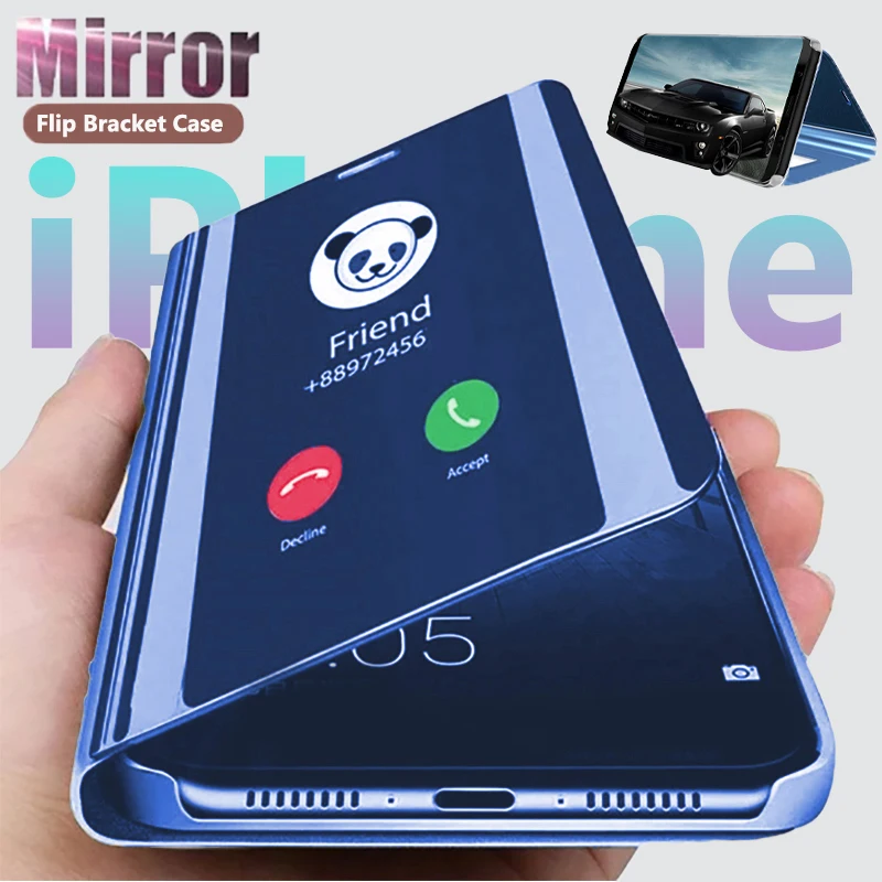 360° Full Protected Flip Mirror Phone Case For iPhone 16 16E 15 14 13 ...