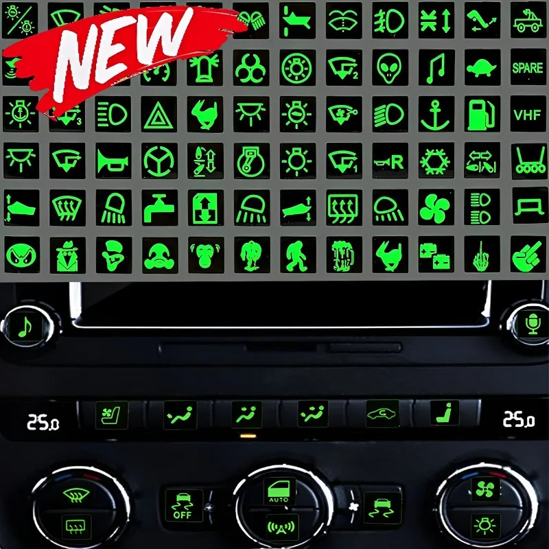 Luminous-Car-Sticker-Instrument-Panel-Buttons-Stickers-PVC-Truck ...