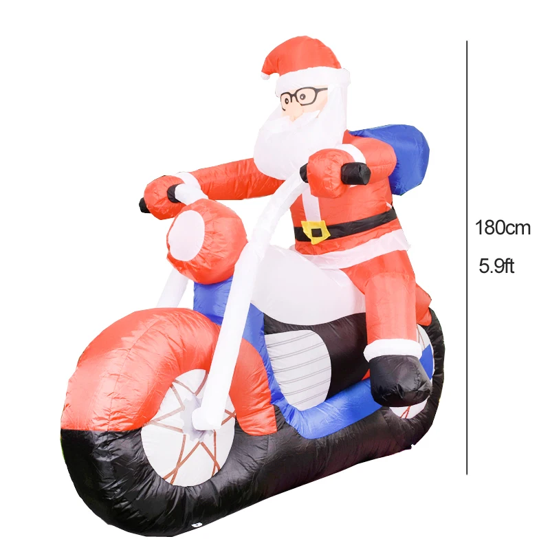 Santa On A Motorcycle Inflatable