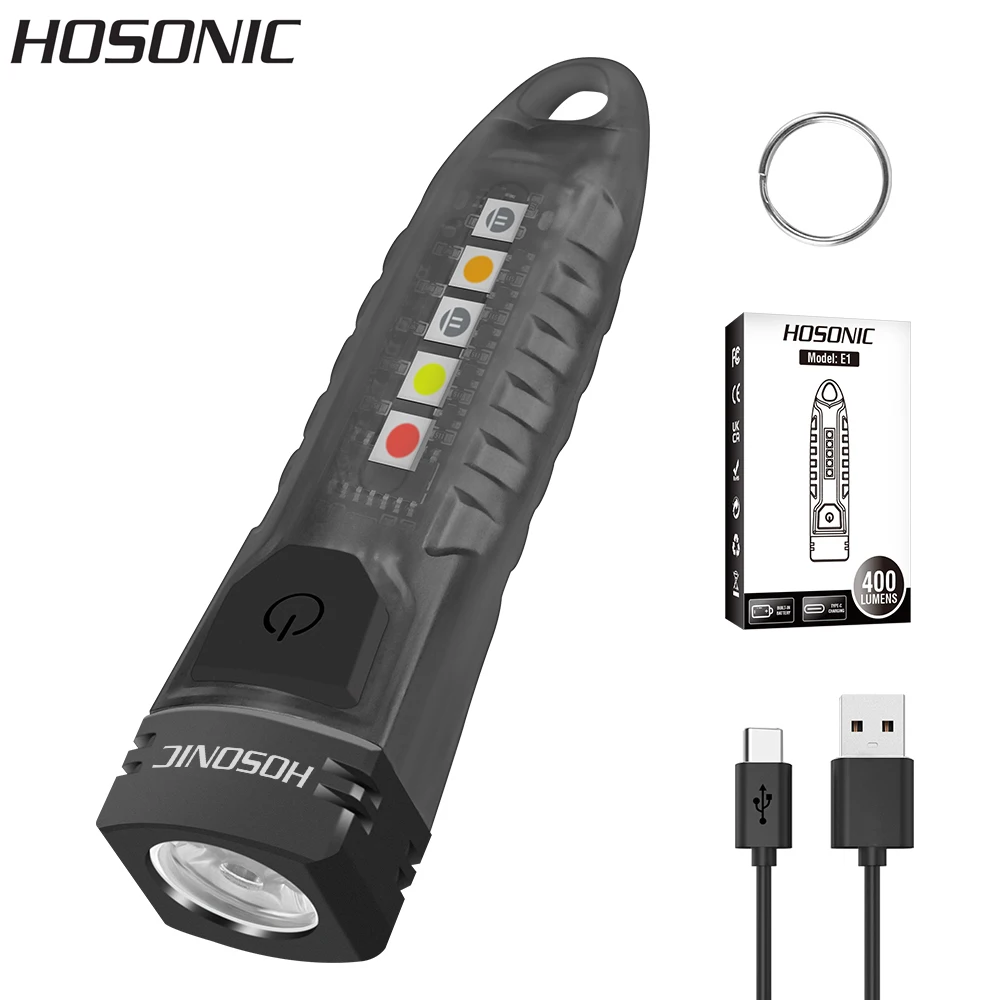 HOSONIC-E1-LED-Keychain-Portable-EDC-Flashlight-Work-Light-Type-C ...