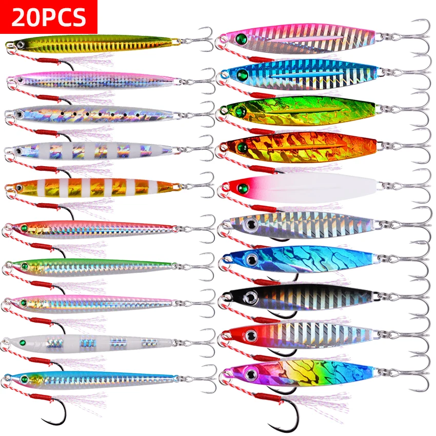 20PCS-Mix-Metal-Jigs-Kit-Vib-10g-20g-30g-40g-Shore-Casting-Fishing ...