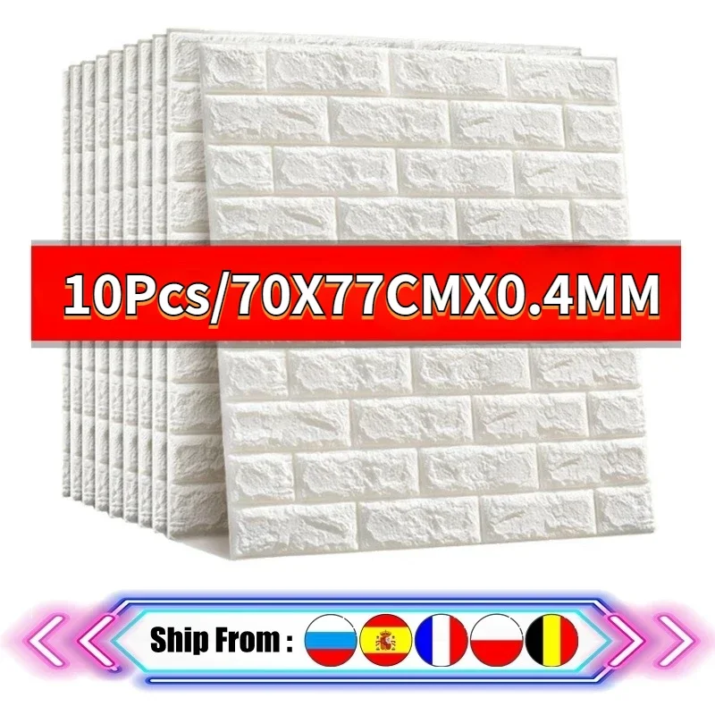 10Pcs-3D-Imitation-Brick-Wall-Stickers-Waterproof-Self-adhesive ...