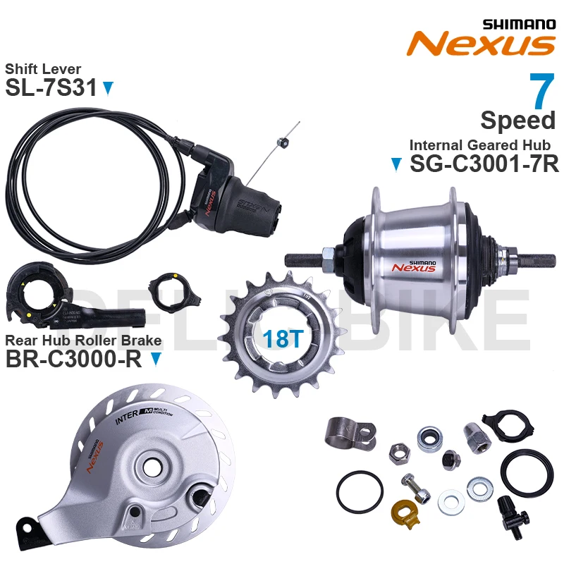 SHIMANO-NEXUS Groupset, Hub Geared Interno, Freio De Rolo, BR-C3000-R ...
