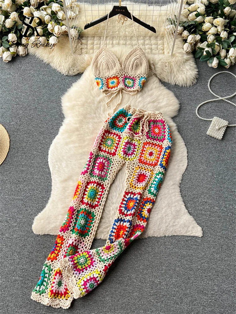 Singreiny-gestrickte-Strand-zweiteilig-passt-Frauen-Riemen-Mini-Camis ...