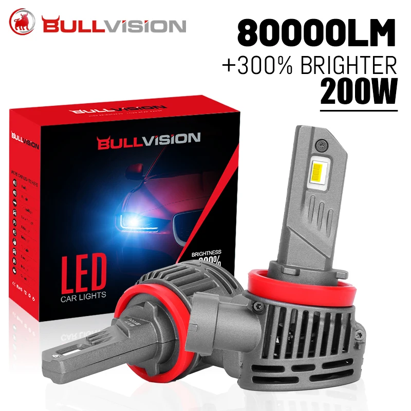 Bullvision-H11-LED-Headlights-80000LM-LED-H7-200W-HB3-9005-H8-H9-9012 ...
