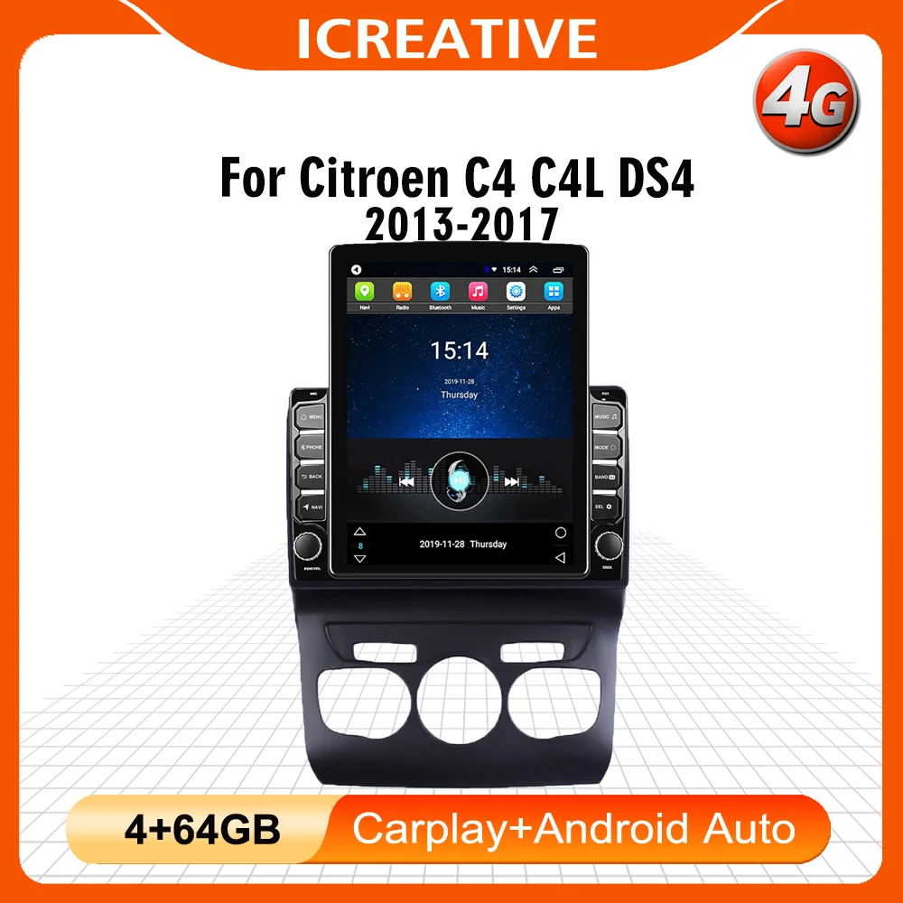 For-Citroen-C4-C4L-2013-2017-Autoradio-2-Din-4G-Android-Car-Radio ...