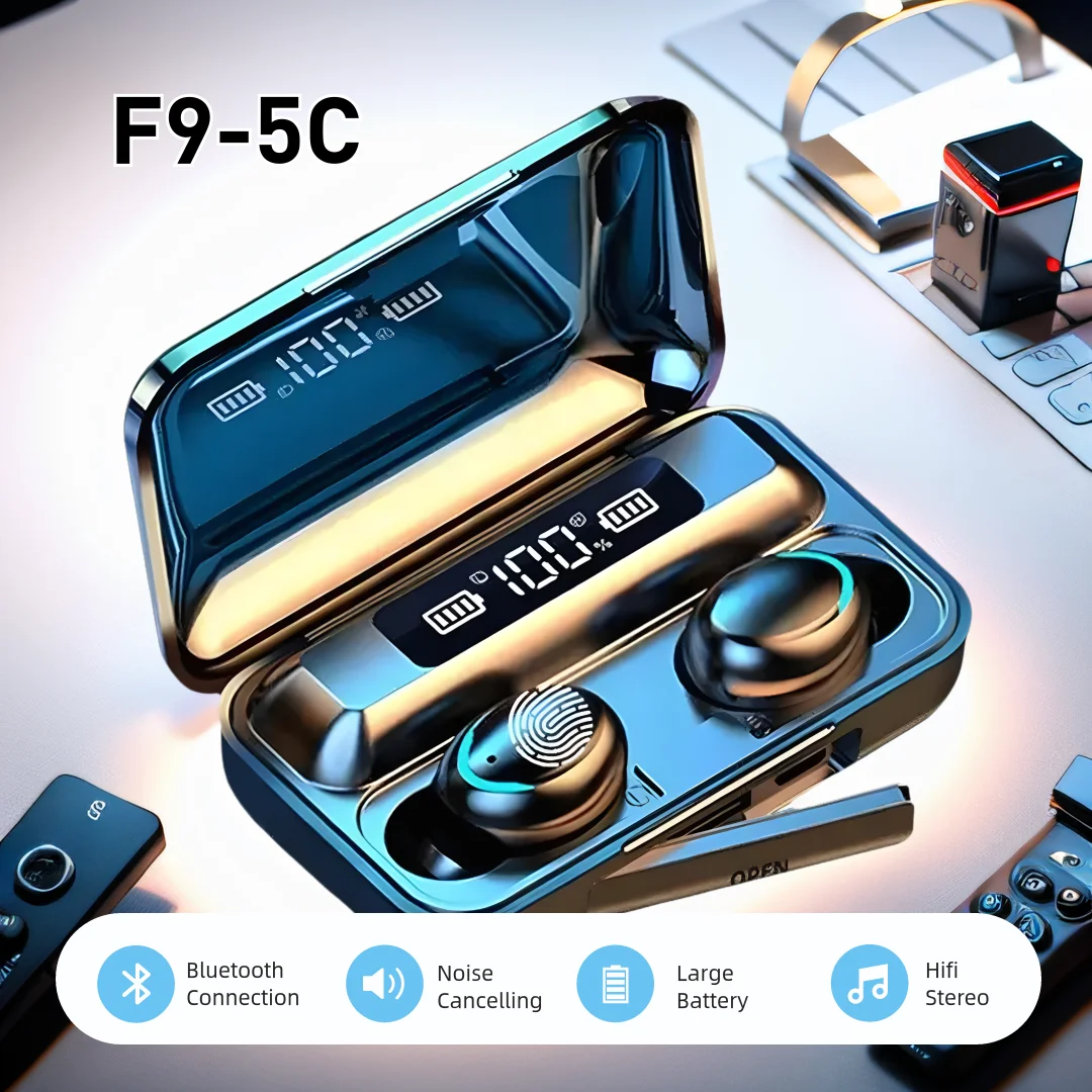 F9-5C-Wireless-Bluetooth-Earphones-With-Mic-LED-Display-Earbuds-HIFI ...