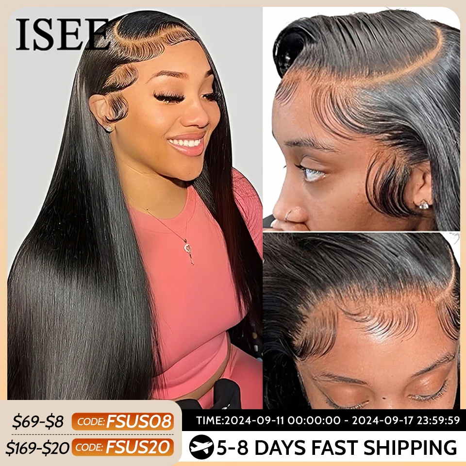 ISEE-HAIR-Wig-Malaysian-Straight-13x4-HD-Lace-Frontal-Wig-Pre-Bleached ...
