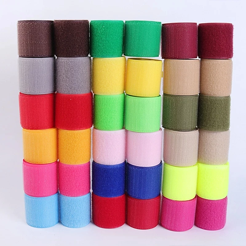 50mm Width Nylon With Hook Loop Colorful Fastener Tape DIY Handcraft ...