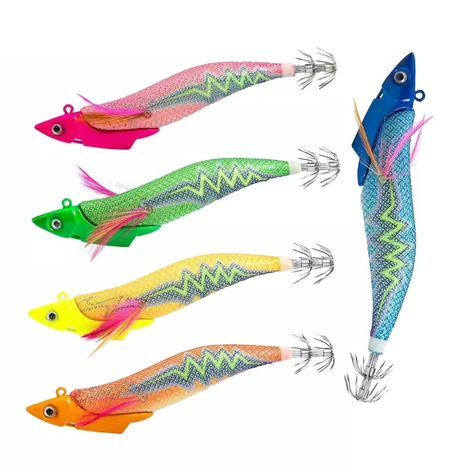 1pcs New 13cm 42g Luminous Squid Jig Head Squid Lure Jig Octopus Lure ...