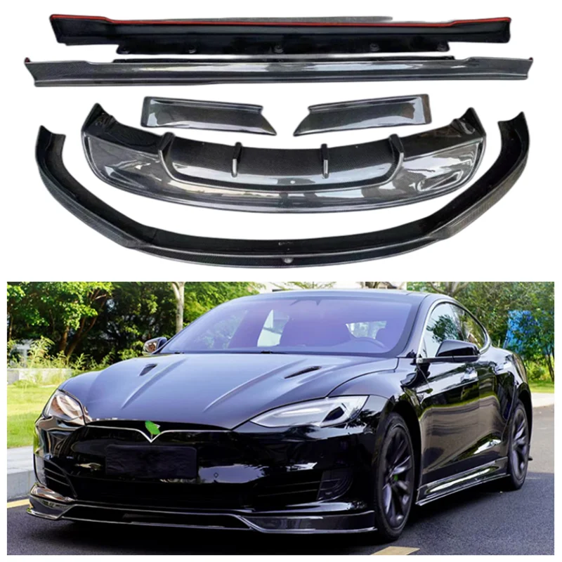 Body Kit Fits For Tesla Model S 2018-2023 Real Carbon Fiber Bumper ...