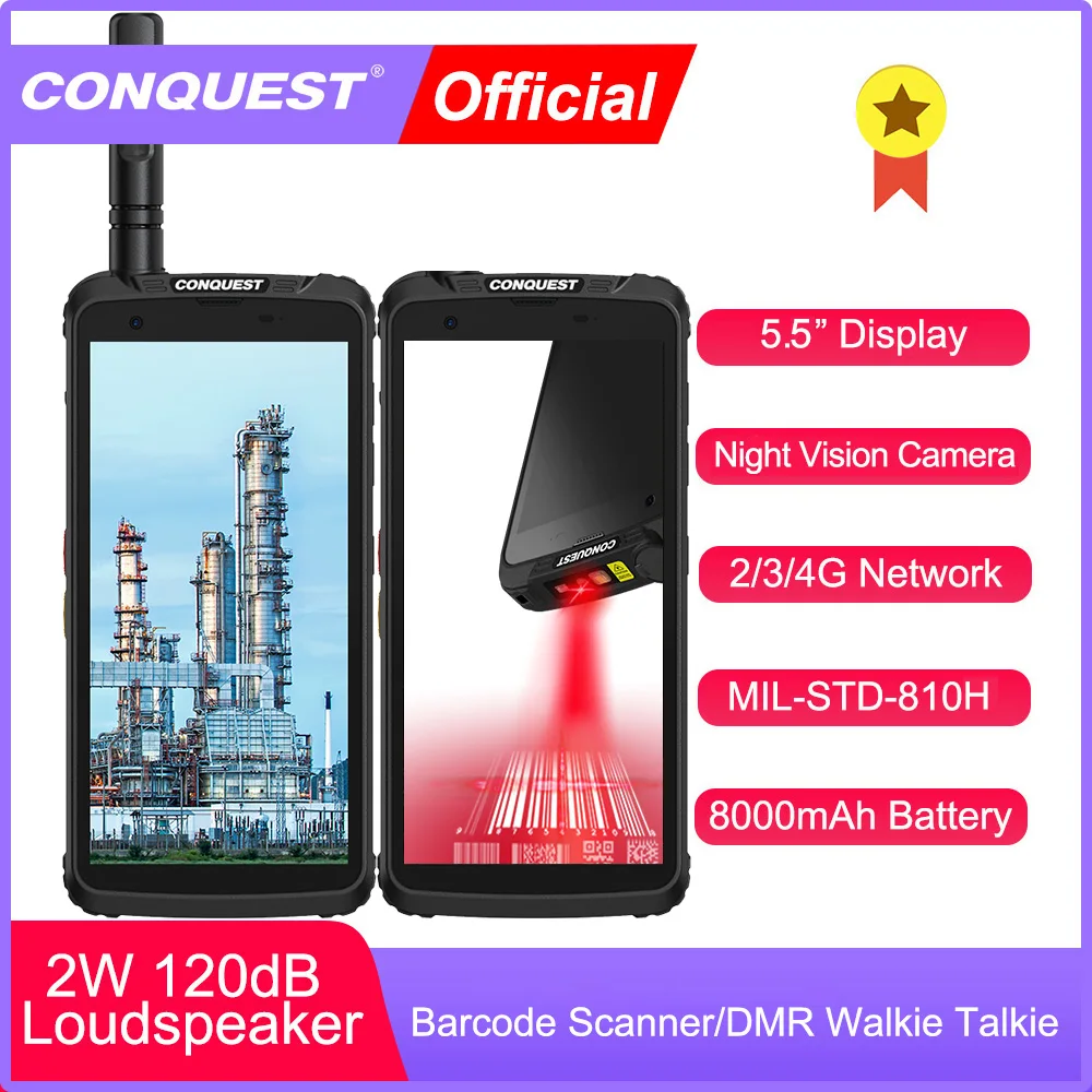 CONQUEST-F5-Smartphone-Barcode-Scanner-DMR-Walkie-talkie-IP68 ...