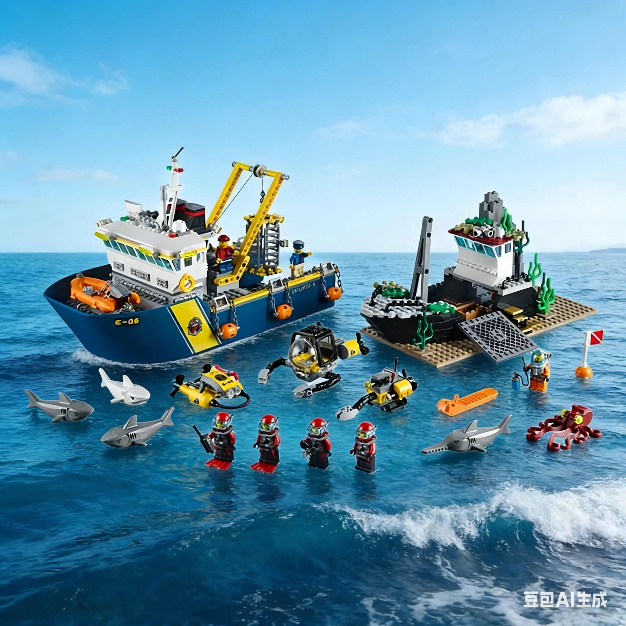 2025 New Deep-Sea Exploration Ship Building Blocks Model 60095 Toys ...
