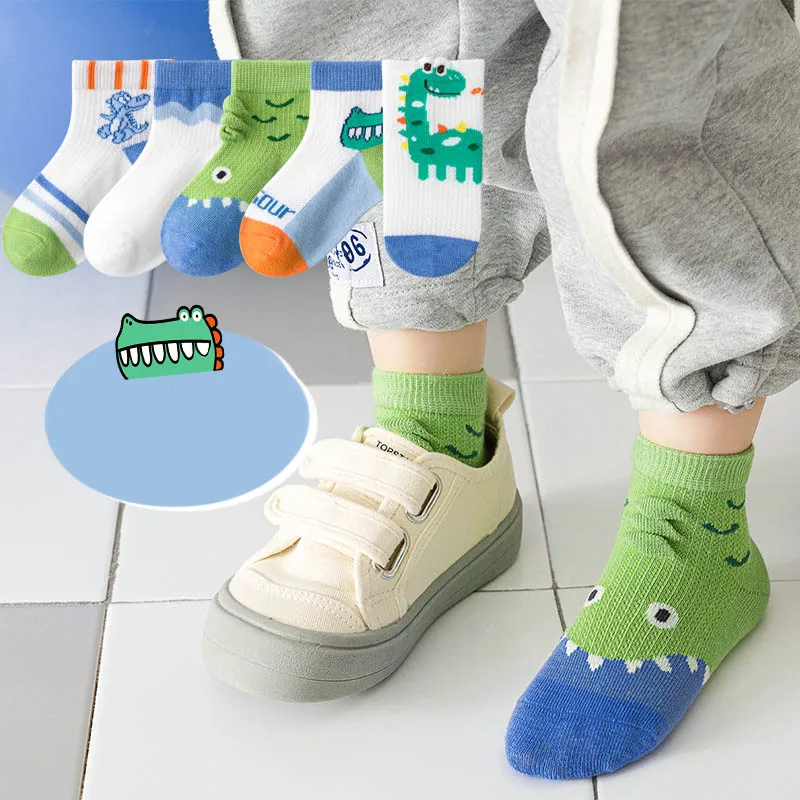 5Pairs/Set Children Mesh Socks For Kid Cotton Thin Breathable Baby Boys ...