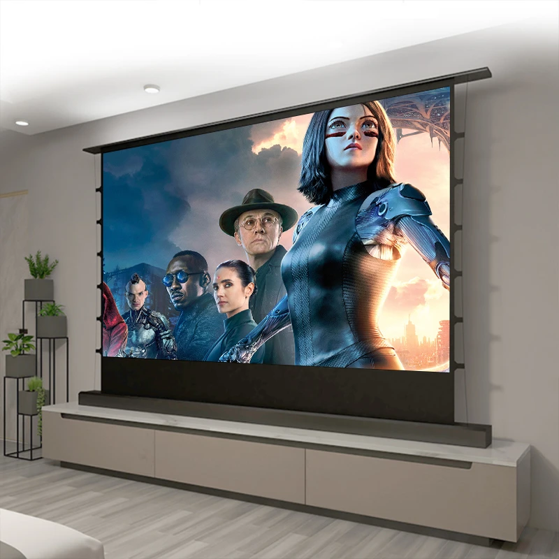 100 Inch Electric Alr/clr Rollable Projector Screen Long Throw Ambient ...