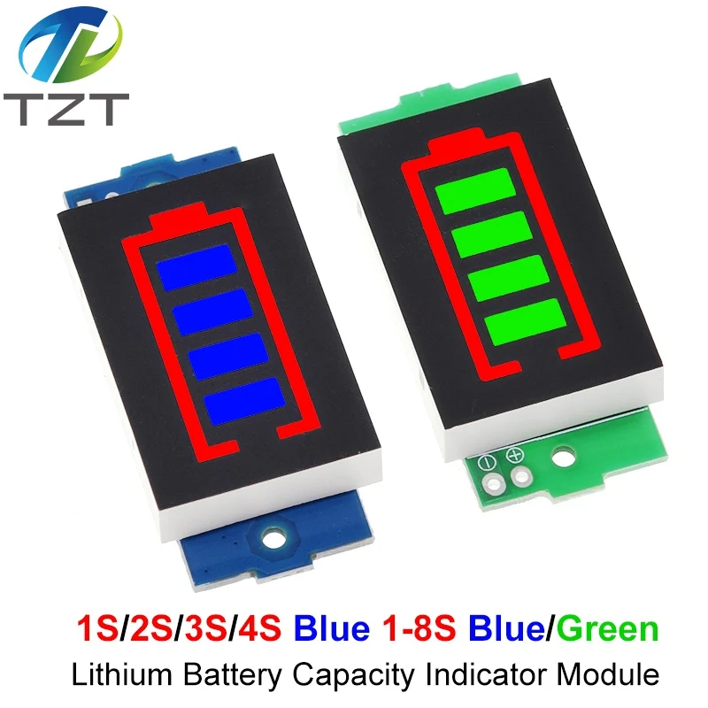 1-2-3-4-5-6-7-8S-Lithium-Battery-Capacity-Indicator-Module-Blue-Green ...