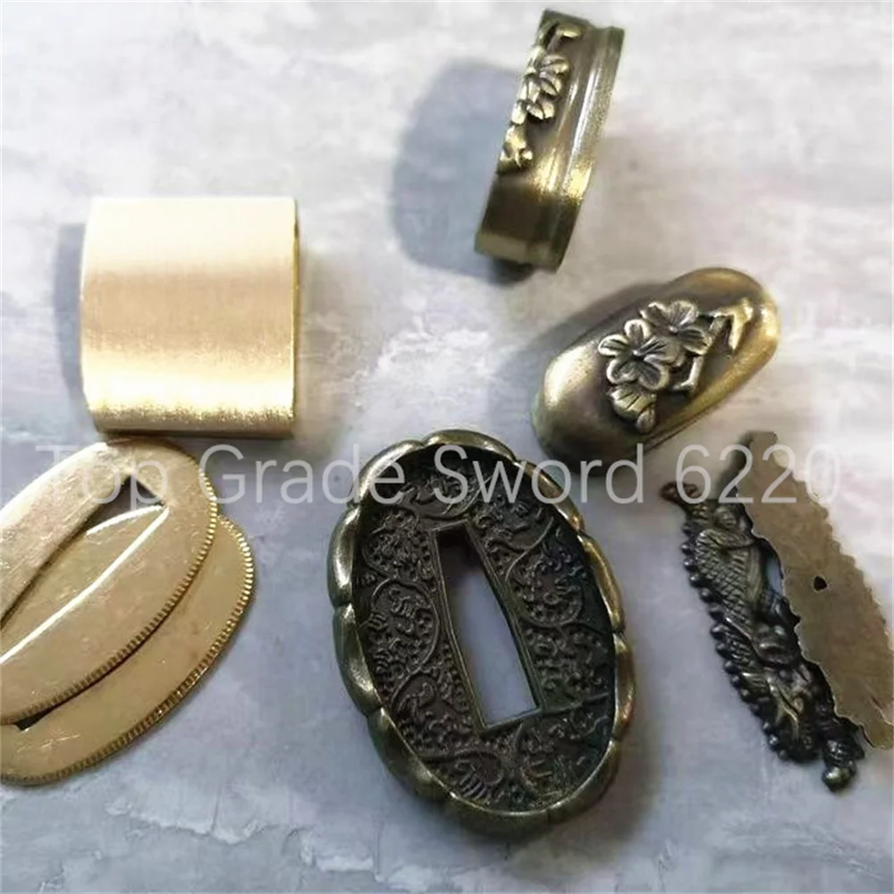 A Set Unique Alloy Handguard Tsuba Guard Kashira Fuchi Menuki Brass ...