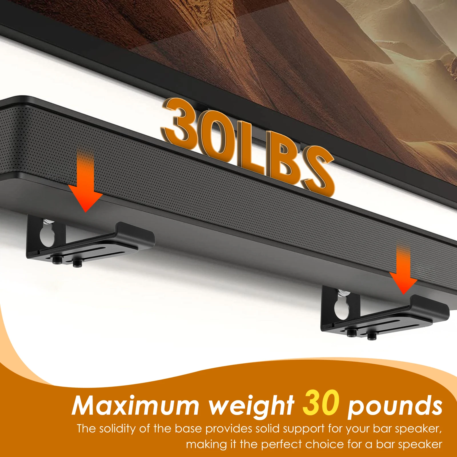 Sound Bar Mount Wall Bracket Easy Installation Wall Display Shelf ...