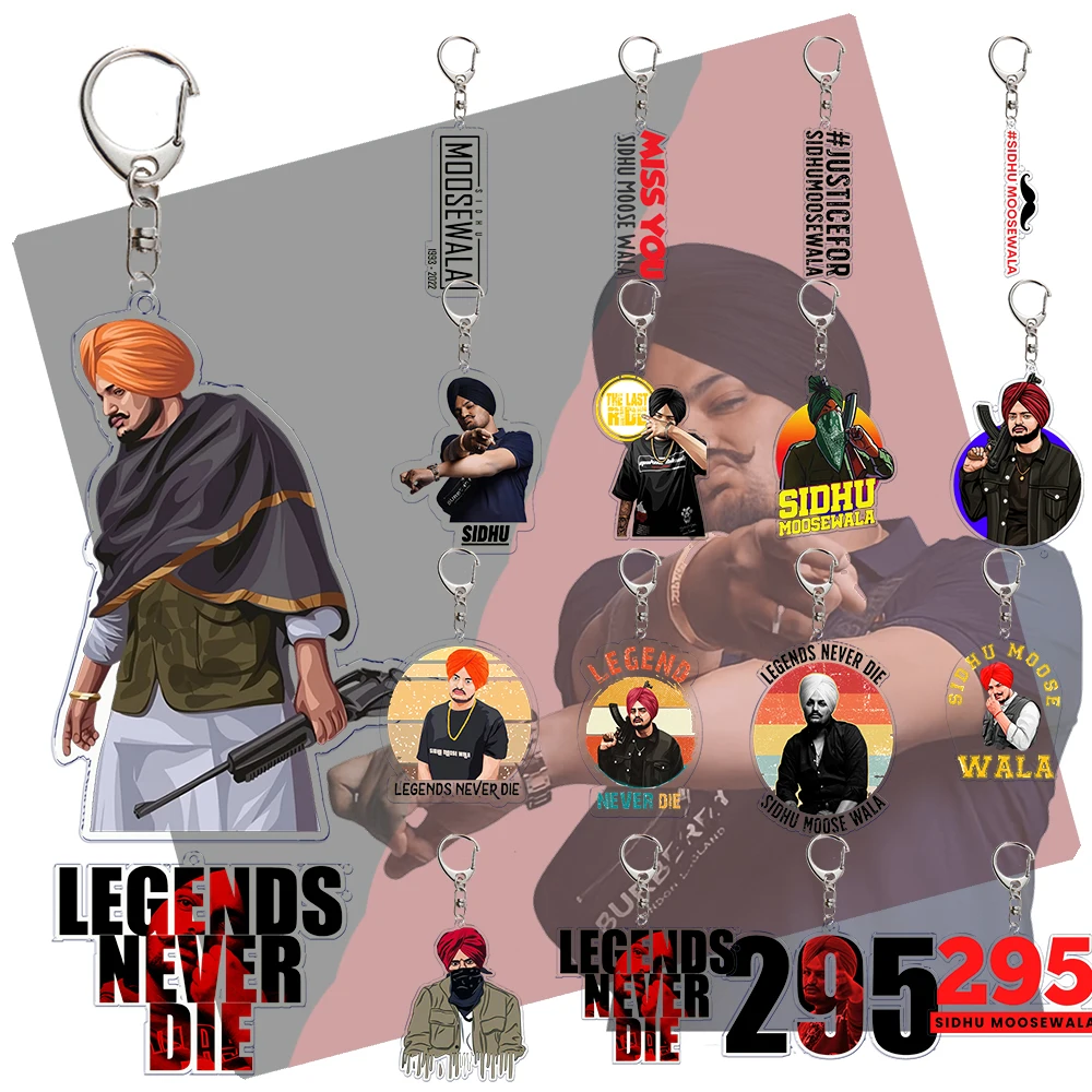 Sidhu Moose Wala Keychain for Bag Pendant Indian Rapper KeyRing Gifts ...