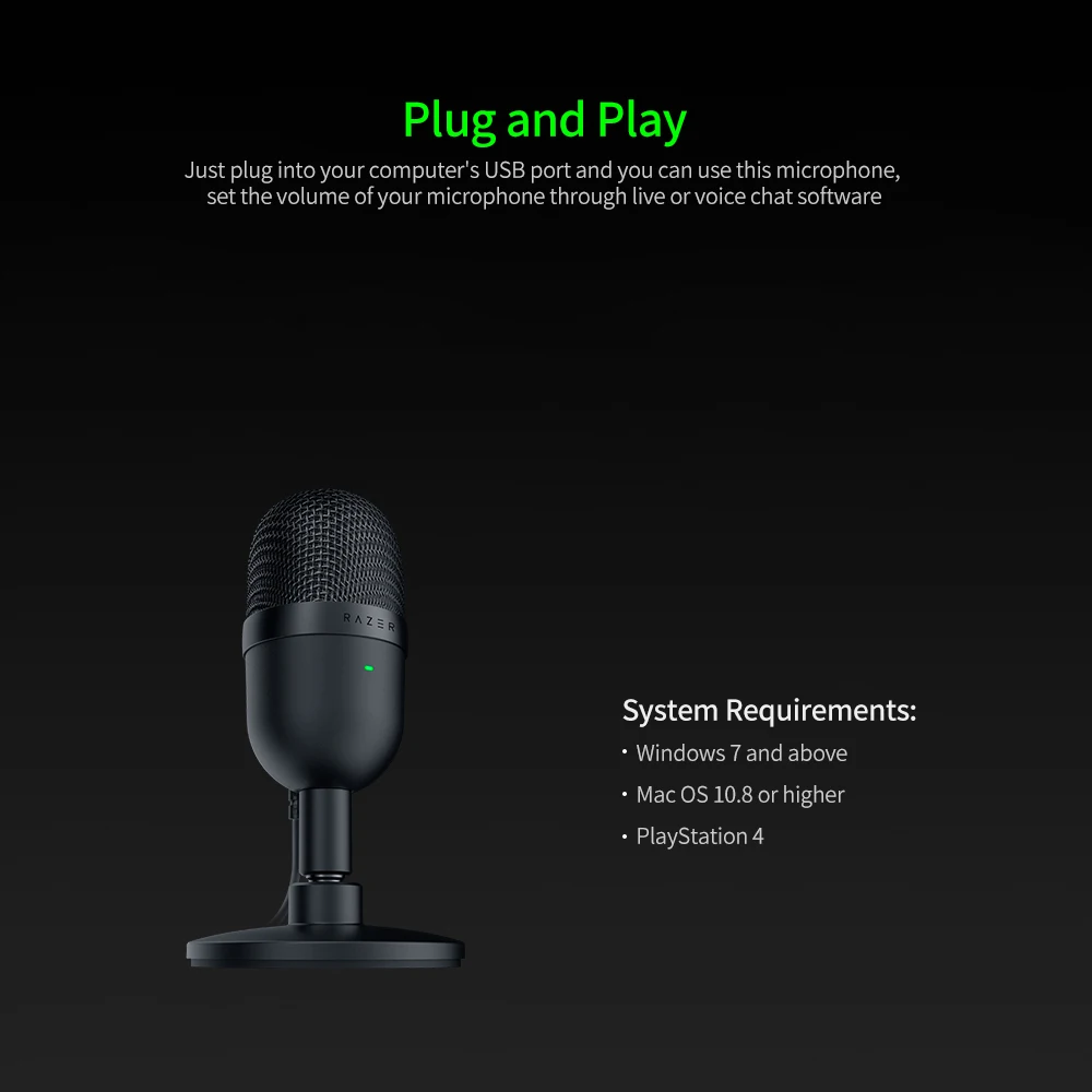 Razer seiren mini usb streaming microphone micrófono de transmisión ...