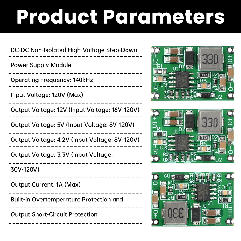 DC Step Down Board DC Regulator Module Buck Converter DC to 3.3V/5V/12V ...
