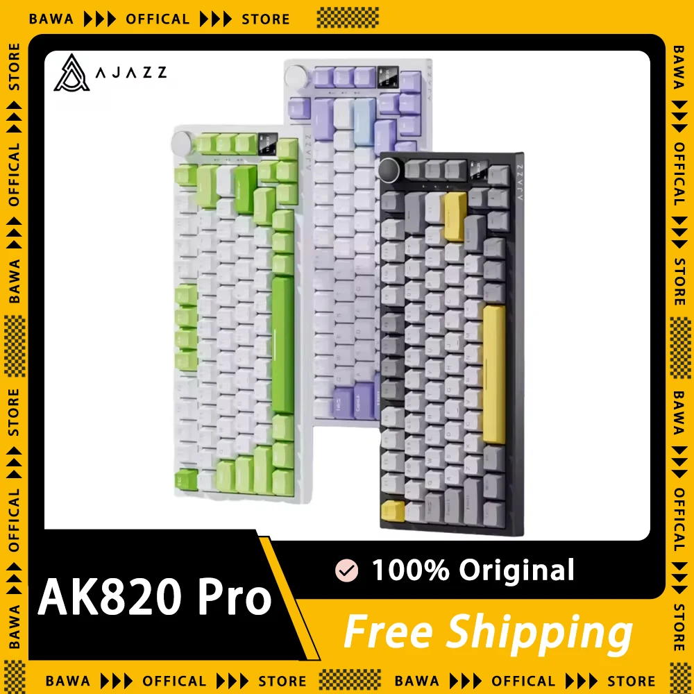 Ajazz-Teclado-mec-nico-Ak820-Pro-accesorio-multifuncional-para-Gaming-81-teclas-intercambio-en ...