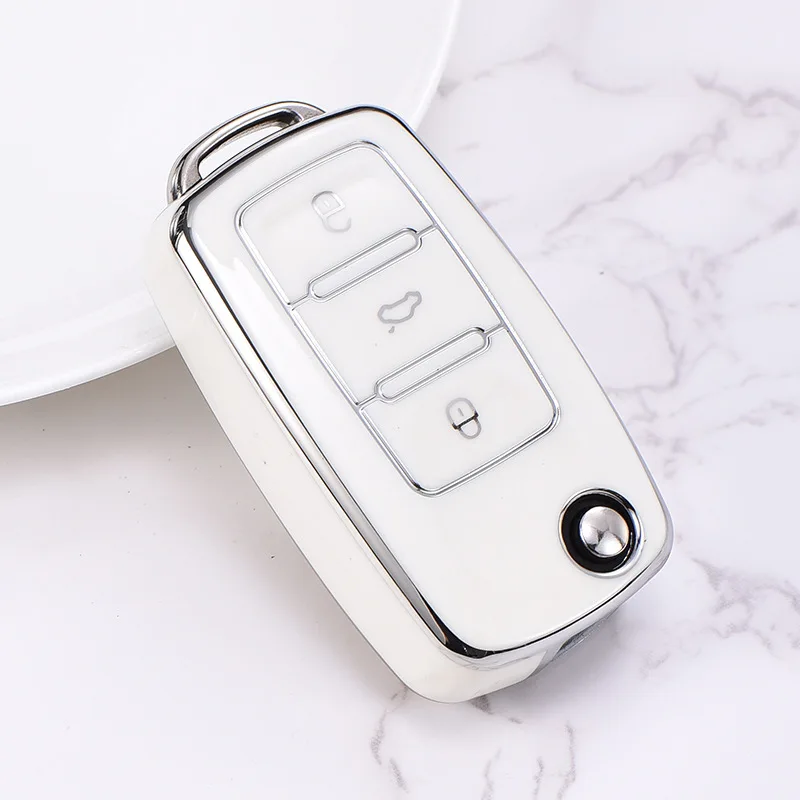 Car Flip Key Case Cover TPU Shell For VW Volkswagen Polo Golf Passat ...