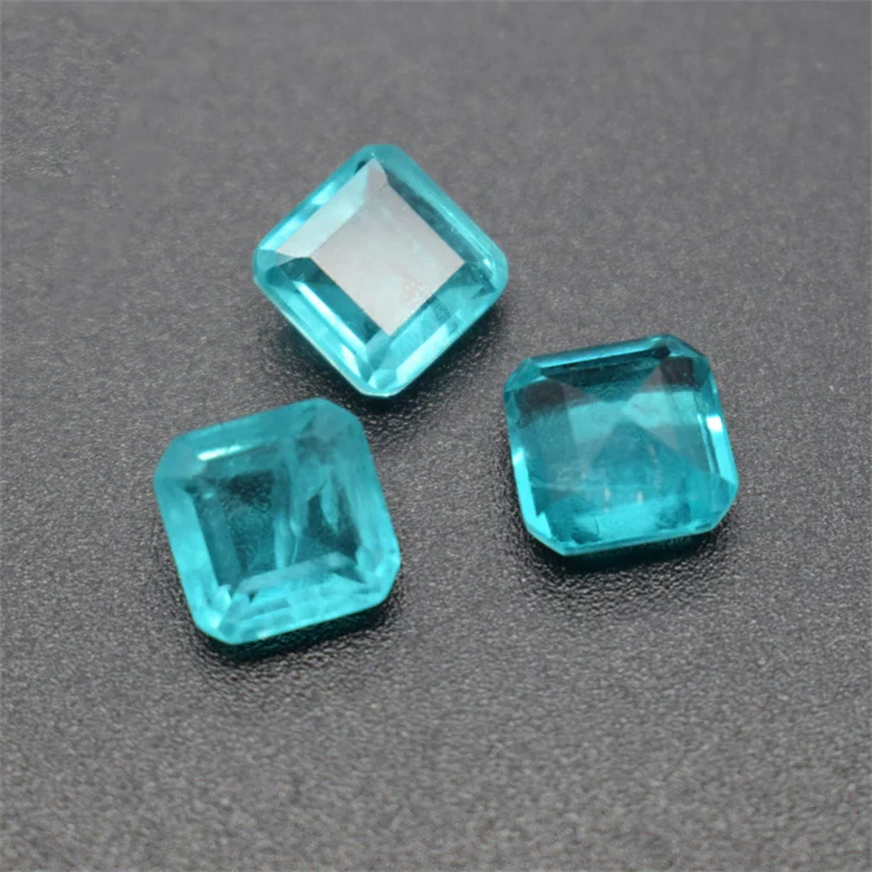 Factory Wholesale Blue Square Paraiba Created Tourmaline Stone Lab ...
