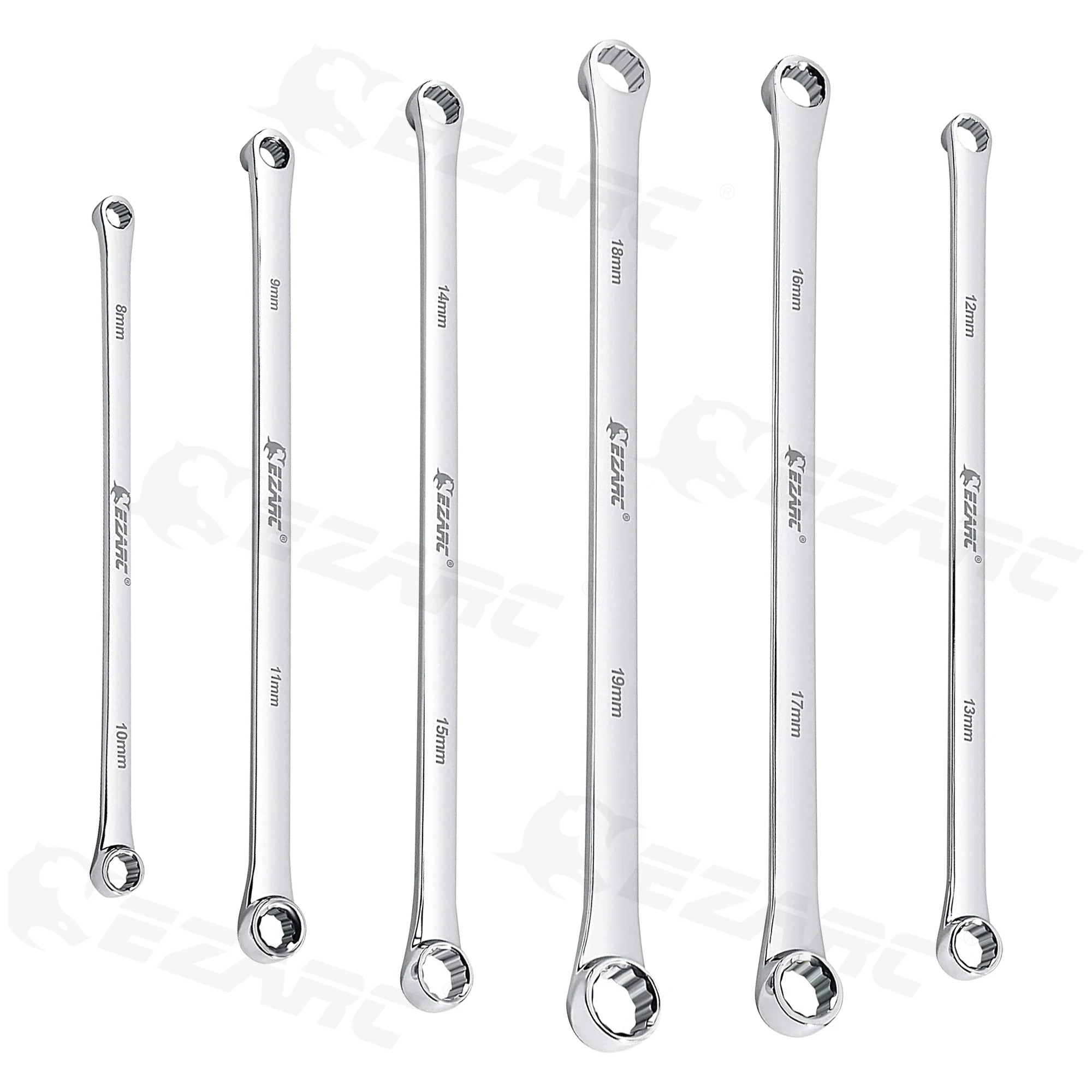 EZARC 6Pcs CRV Extra Long Double Ring Box End Wrench Set Metric 8mm ...