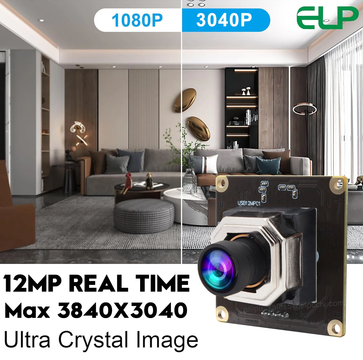 ELP 12MP Autofocus USB Camera Module High Speed 120FPS 1080P 30FPS ...