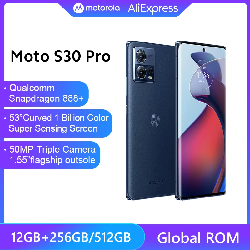 Global Rom Motorola MOTO S30 Pro 5G Smartphone 6.55'' Snapdragon888 ...