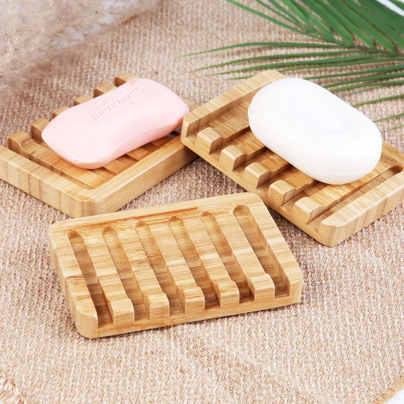 Wooden-Soap-Dishes-With-Water-Drain-Natural-Home-Portable-Bamboo-Soap ...