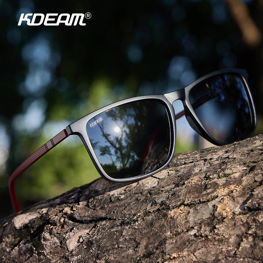 KDEAM Brand Men Square Polarized Sunglasses For Big Head Outdoor Women ...