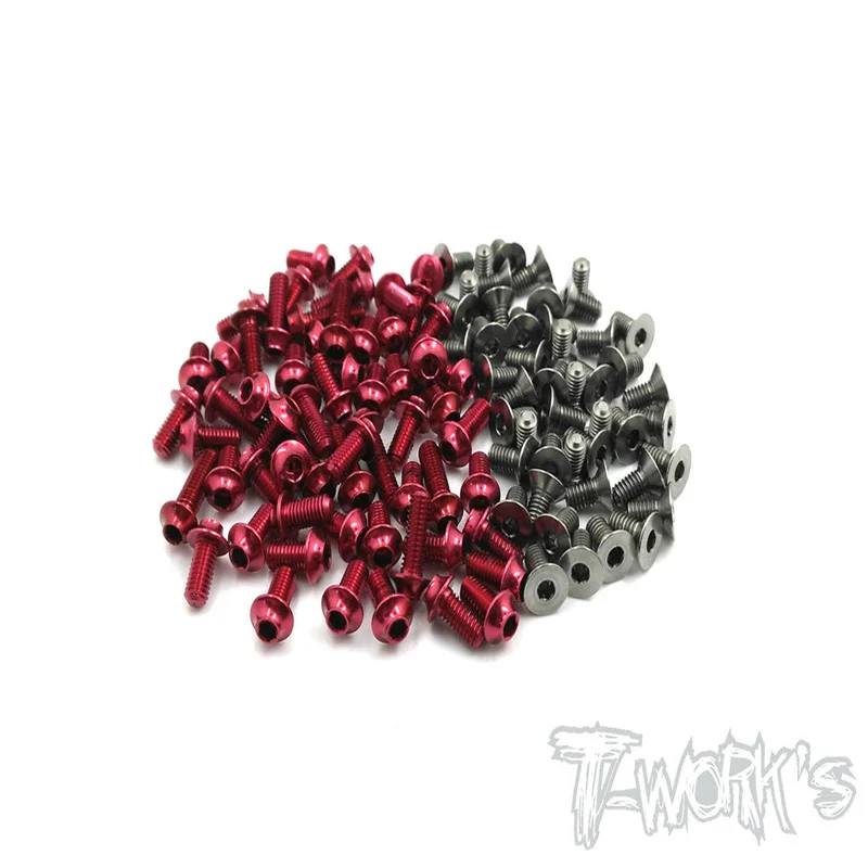 Original-T-works-TASSU-F1-EVO2-64-Titanium-7075-T6-UFO-Head-Red-Screw ...