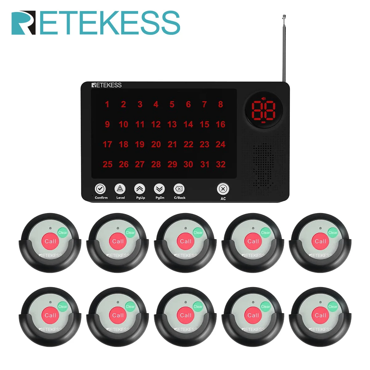 Retekess-Caregiver-Pager-Wireless-Nurse-Calling-System-TH107-Screen ...