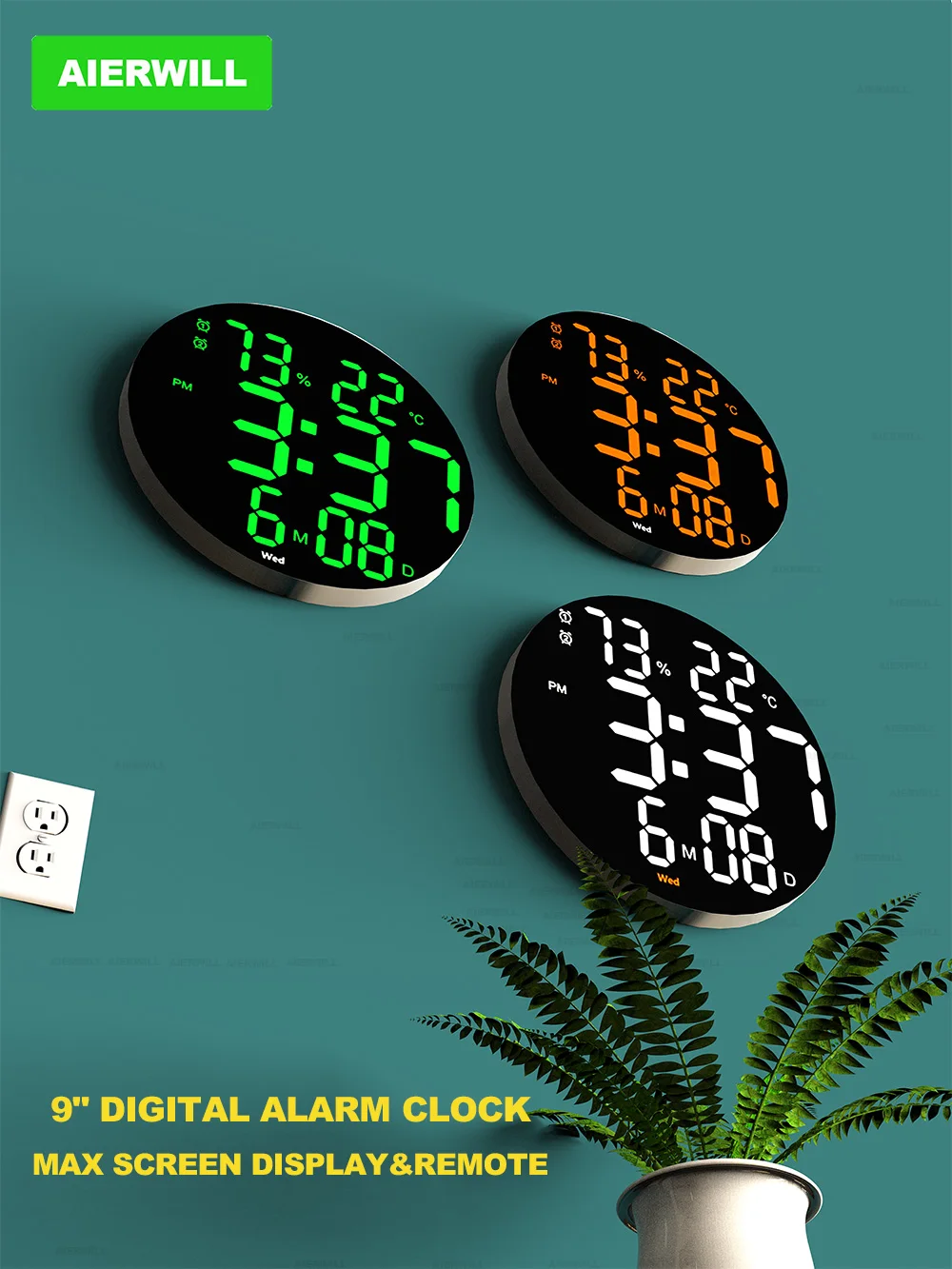 Large-Digital-Wall-Clock-9-12-24H-Living-Room-Decor-2-Alarms ...