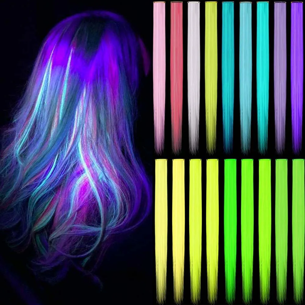 6-Pcs-20inch-Glow-In-The-Dark-Hair-Extensions-Clip-Luminous-Colored ...