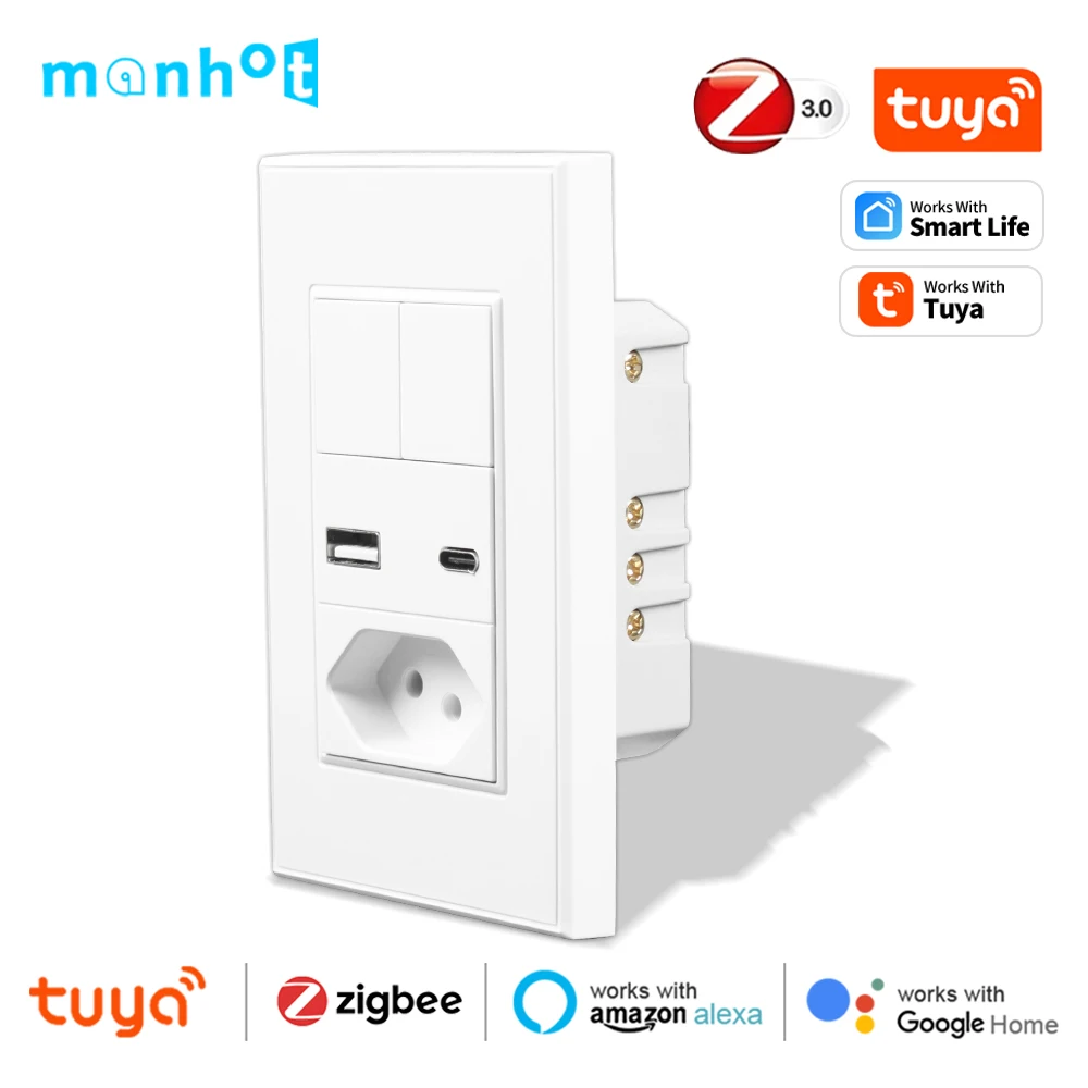 Tuya-Smart-Life-Zigbee-Wall-Switch-16A-Socket-Brazil-Standard-4X2-Push ...