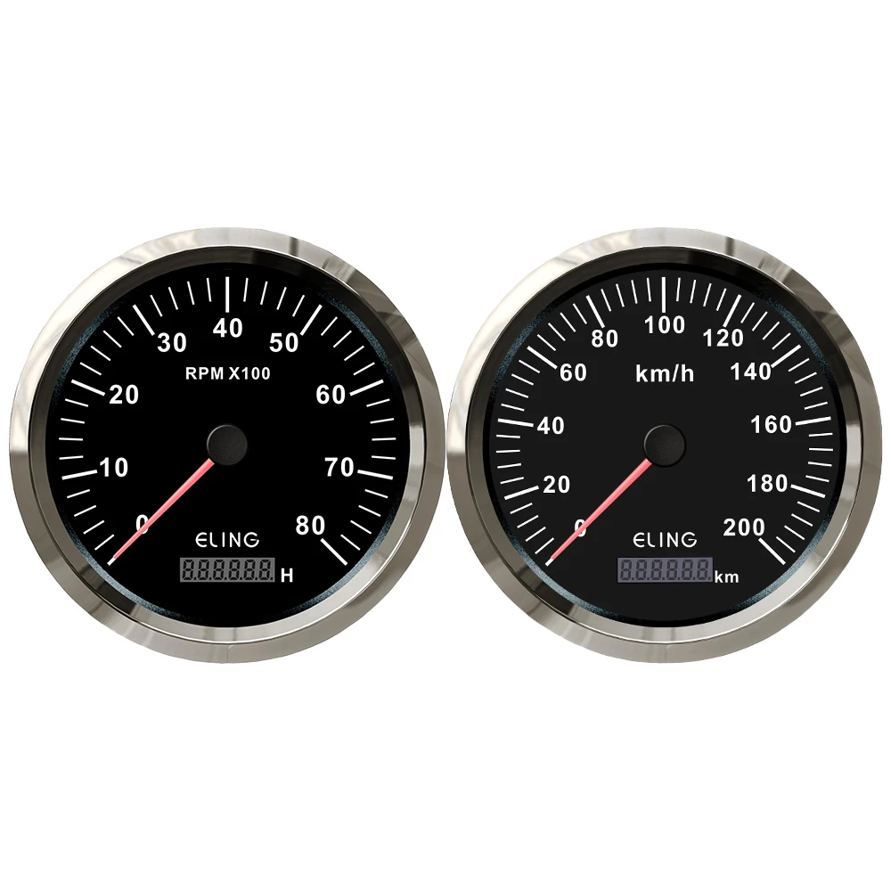 ELING-2-Gauge-Set-110mm-0-200km-h-GPS-Speedometer-8000RPM-Tachometer ...