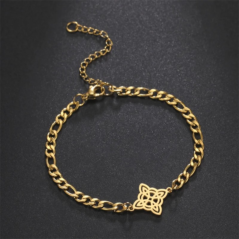Witch Knot Charm Bracelet for Women Men Stainless Steel Chain Bracelets ...