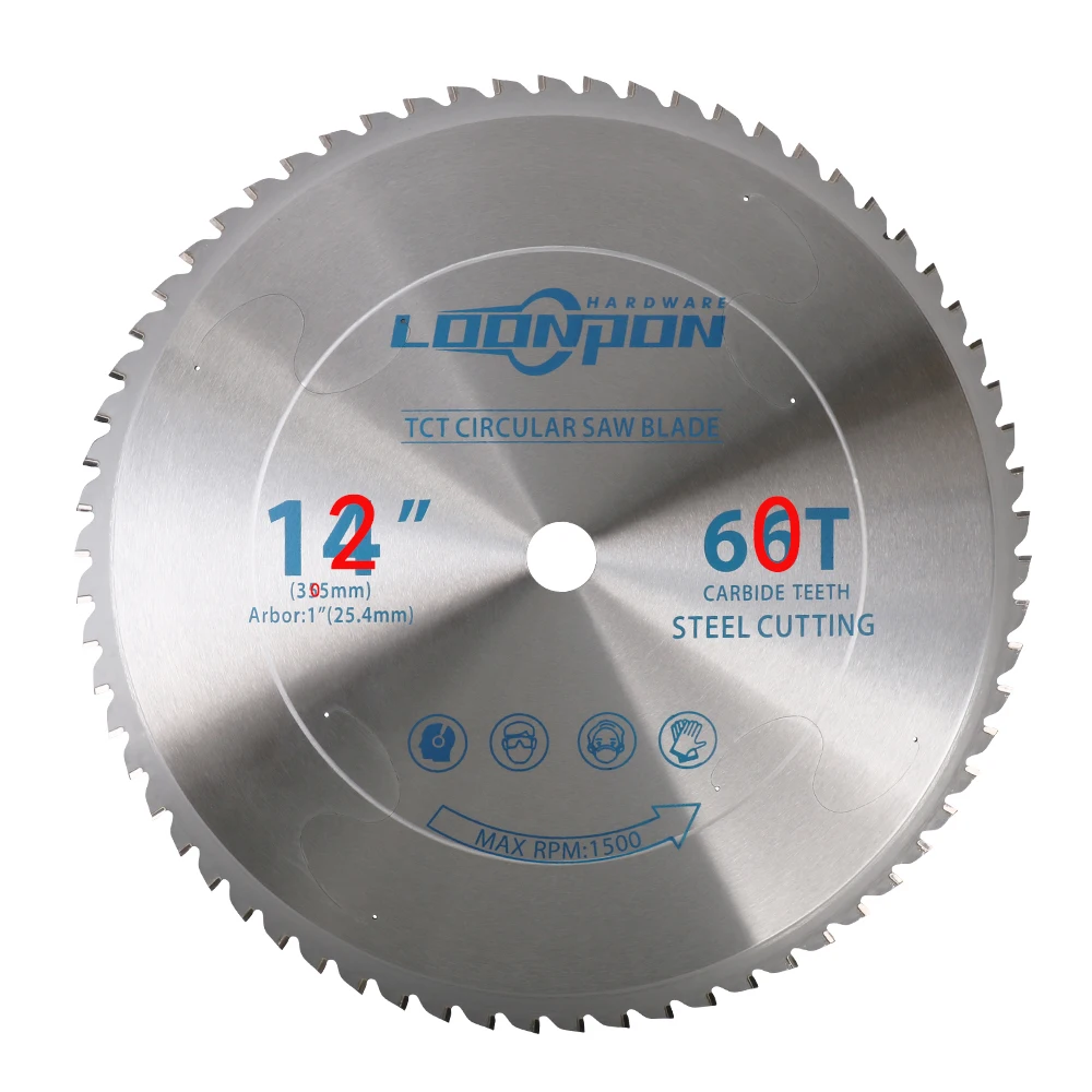 Metal Cutting Disc 305mm 60T Carbide Circular Saw Blade For Iron Steel ...
