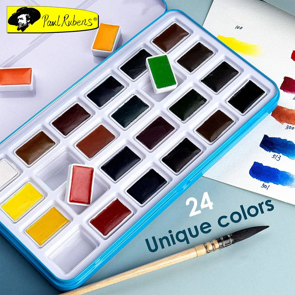 Paul-Rubens-24-Colors-Professional-Watercolor-Paint-Set-Perfect-for ...
