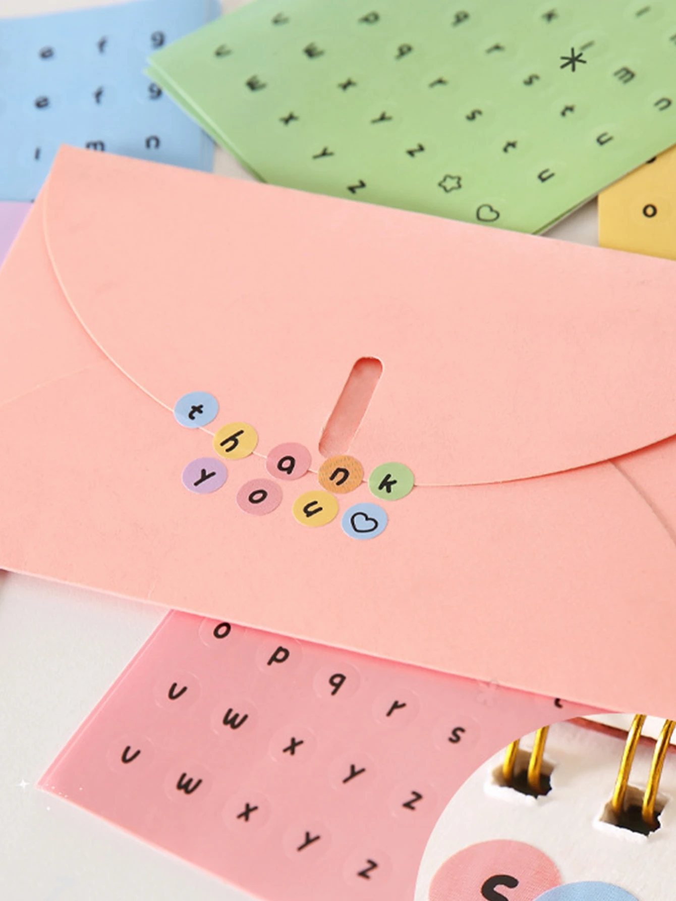 6-sheets-Multi-color-Letter-Love-Pentagram-Sticker-And-Label-Gift-Wrap ...