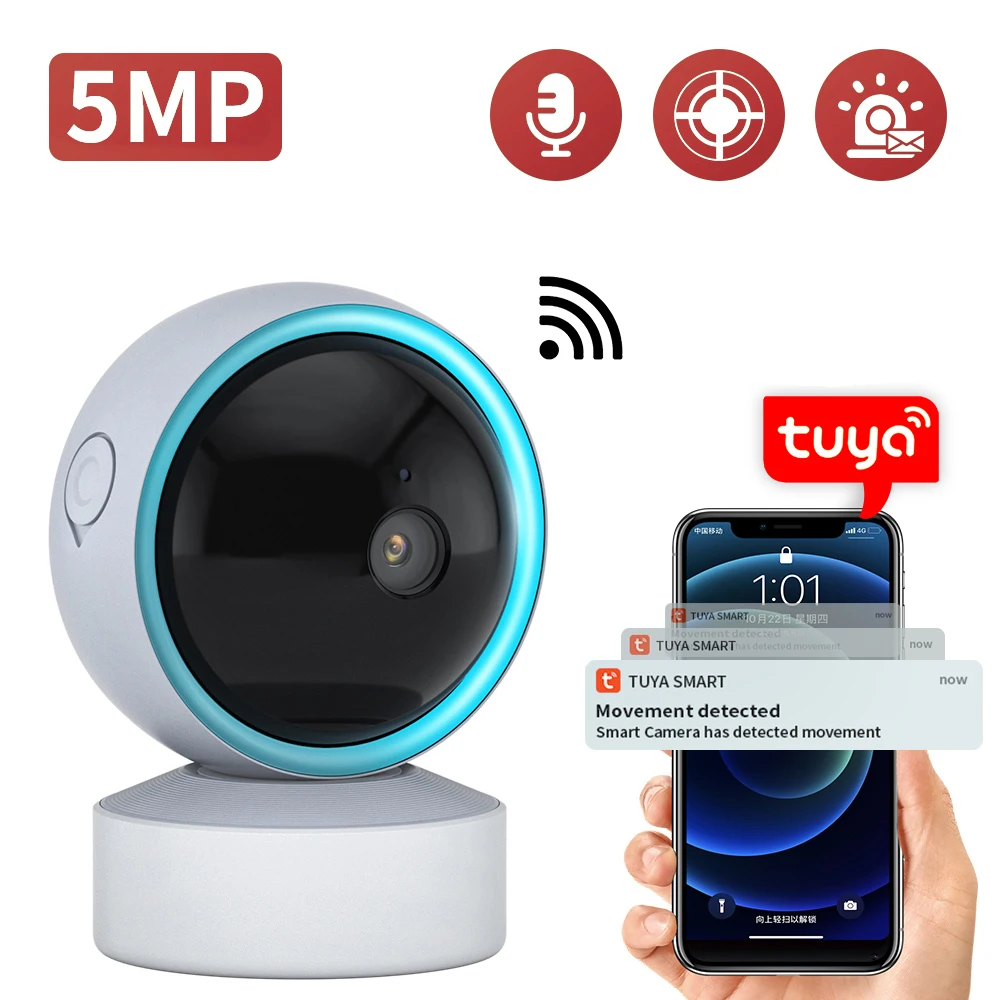 5MP Tuya IP Camera Wifi Video Surveillance Camera CCTV HD Night VIsion ...