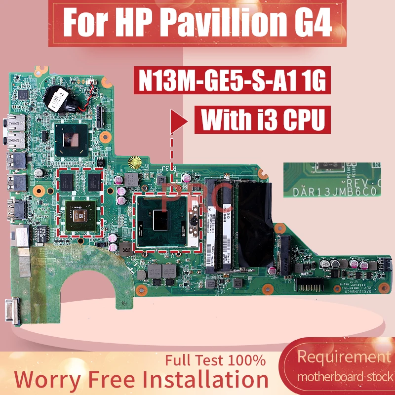 For-HP-Pavillion-G4-Laptop-Motherboard-DAR13JMB6C0-681045-001-HM65-N13M ...