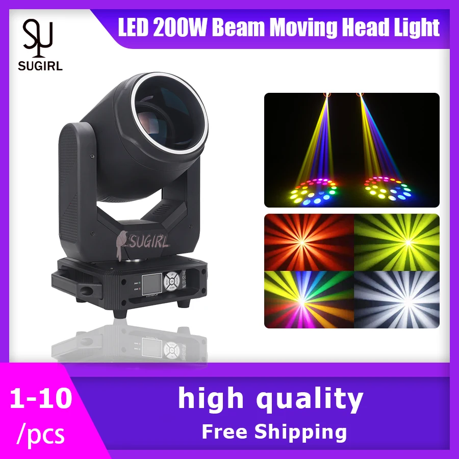 No-Tax-1-10Pcs-Lights-200W-LED-Moving-Head-Projector-Beam-LED-Lights ...