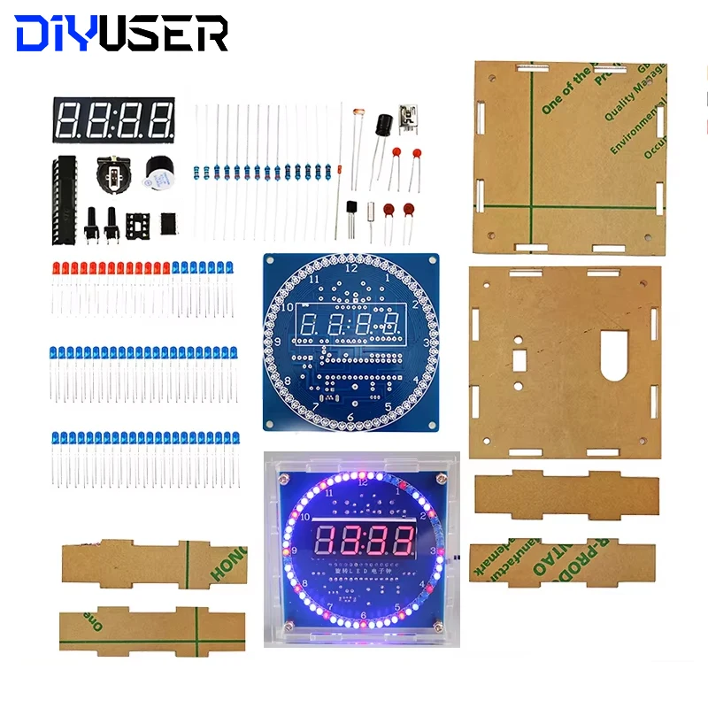 DIYUSER DIY Rotating Digital LED Display Module Alarm Electronic ...
