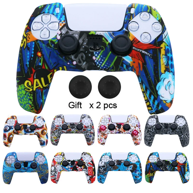 Anti-slip Silicone Cover Skin For Ps5 Controller Gamepad Joysticks Case ...