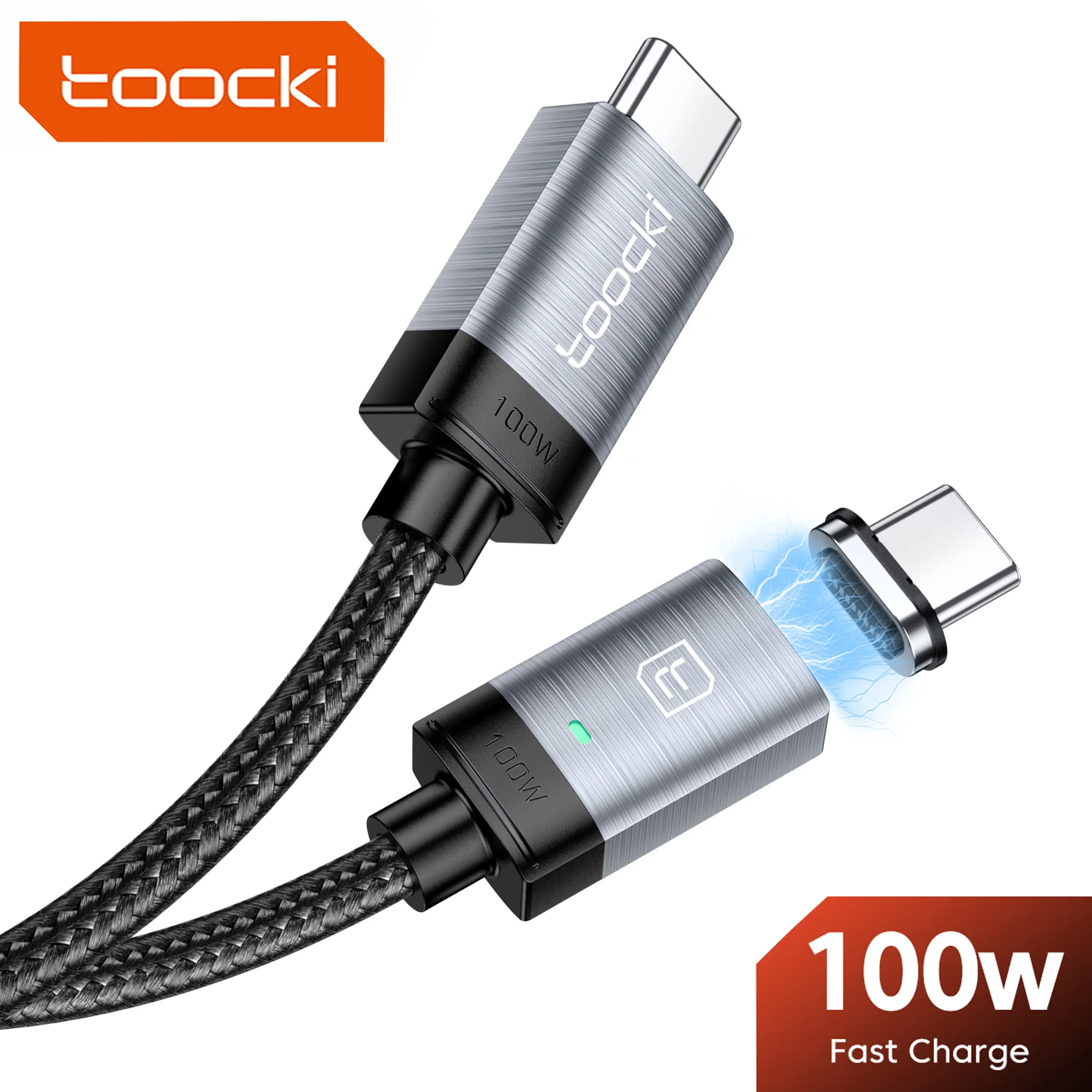 Toocki Cable magnético de carga rápida para móvil, Cable USB tipo C de 100W para Xiaomi mi ...